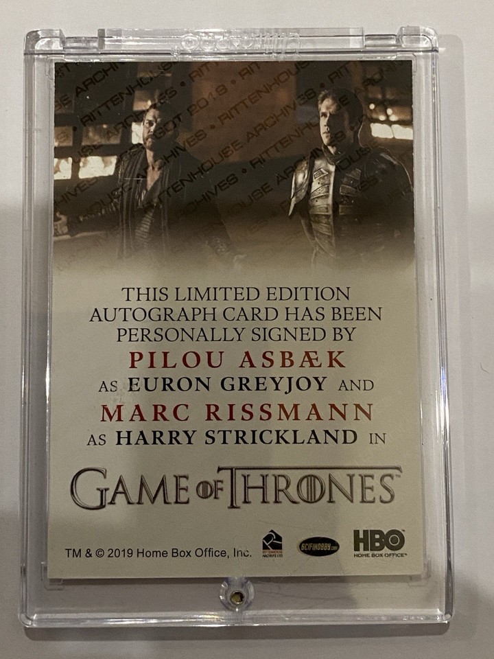 Rittenhouse Game of Thrones Dual Autograph Pilou Euron Greyjoy Marc ...