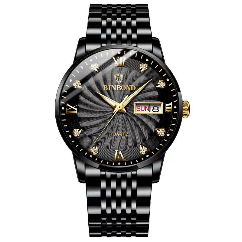 BINBOND Men's Watch Luxury Quartz Waterproof Fashion Steel Belt Double Calendar | eBay
