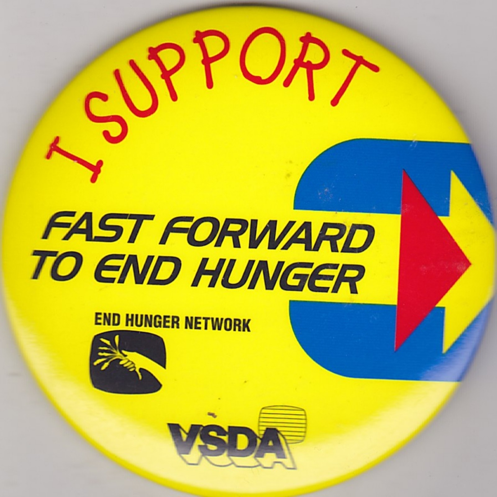 VINTAGE 3" PINBACK #38-065 - ADVERTISING - VSDA END HUNGER NETWORK | eBay