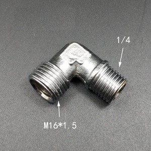 Pipe Metric Fitting 1/4" NPT X M16 M16X1.5 Male Gauge Adapter Elbow 90 ...