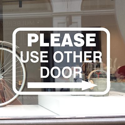 PLEASE USE OTHER DOOR WINDOW STORE SIGN DECAL STICKER LEFT RIGHT ...