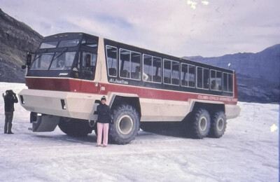 Vintage Photo Slide Columbia Ice fields Snowmobile Tours Mt Snow dome ...