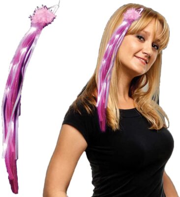 Supreme Diva Princess Light Up Ribbons Hair Clips Pink White 18" | eBay