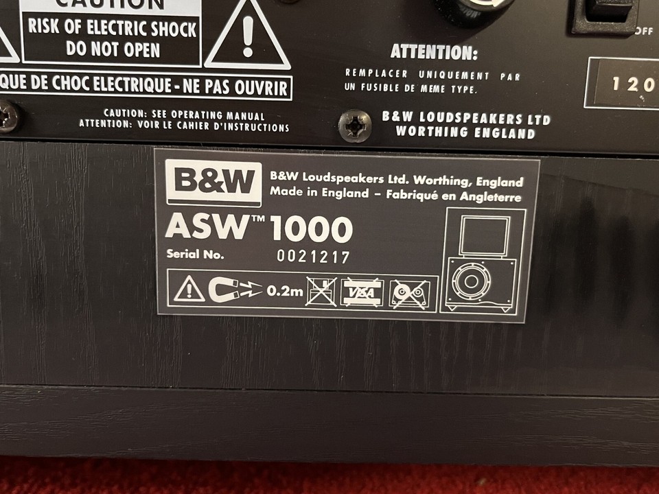USED - Black B&W Powered Subwoofer #ASW-1000 - Good Condition | eBay