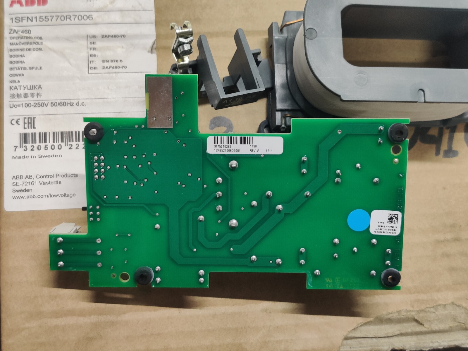 ABB 1SFN155770R7006 ZAF460-68 Operating Coil with Circuit Board ...