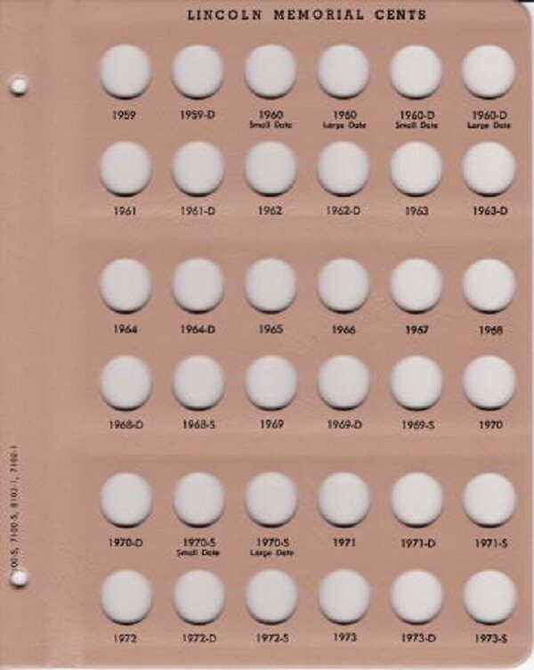 Dansco Coins Page 7100-5/7102-1/8100-5/8102-1 Lincoln Memorial Cents ...