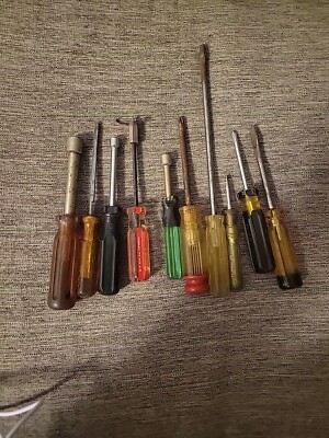 Lot Of 10 Vtg Screwdriver Nut Driver Lot Stanley Fuller Quick-Wedge USA | eBay