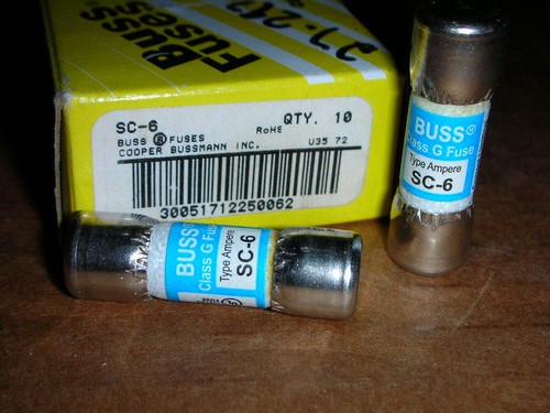 EATON Cooper BUSSMANN SC-6 SC6 Fuse 6A Class G SC,600VAC/170VDC NOS ...