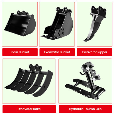 Attachments Mini Excavator: Ripper, Rake, Narrow Bucket, Plain Bucket ...