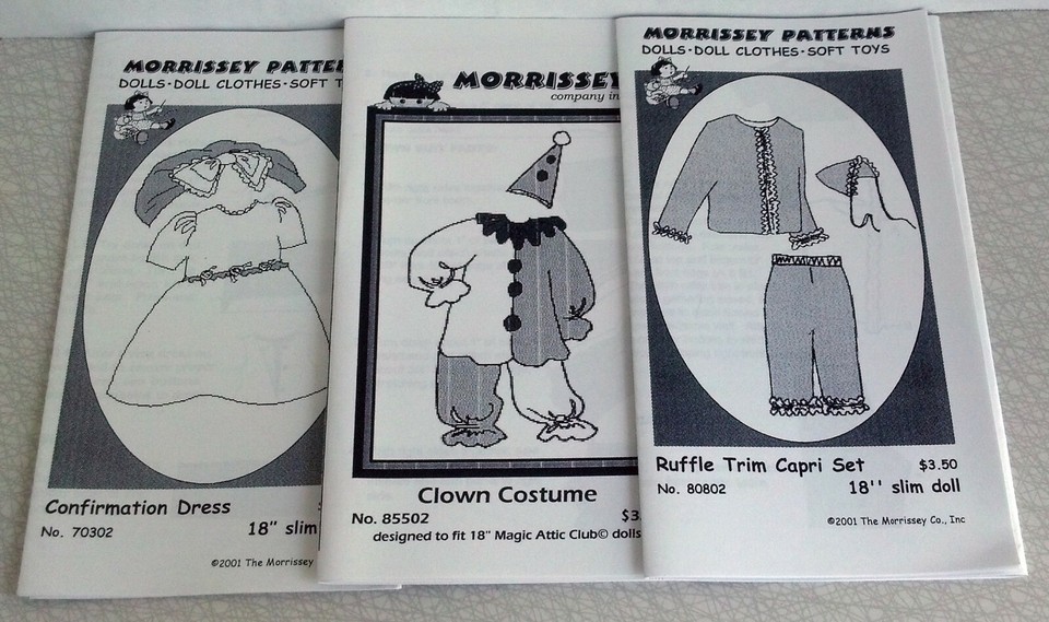 Doll Clothes Sewing Pattern Lot - 18" Magic Attic Dolls Clothing ...