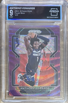 2021-22 Prizm Anthony Edwards Timberwolves Purple Wave Prizm Arena Club ...