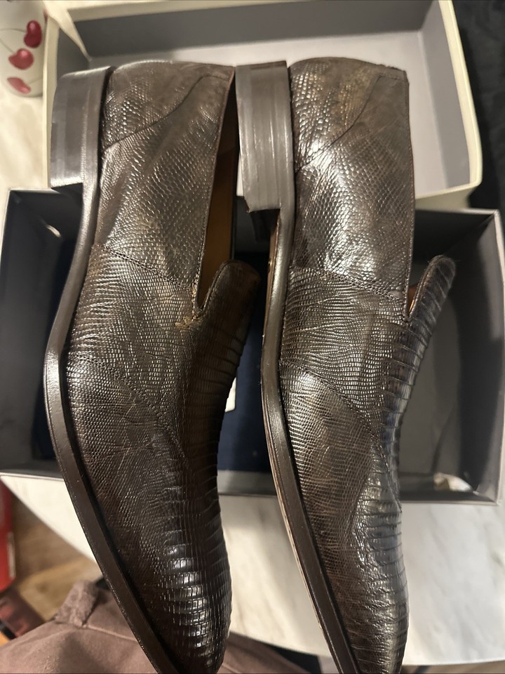 CUSTOM NEW Mezlan Genuine Lizard Loafers Brown Size 12 M | eBay