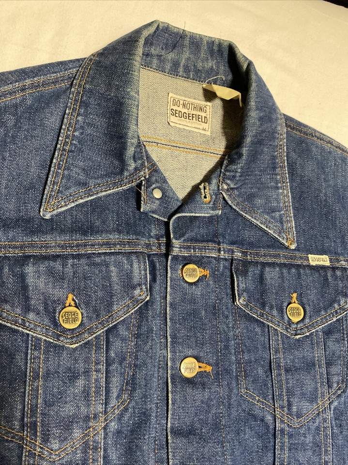 Vtg 1970s DO-NOTHING SEDGEFIELD Blue Denim GREASE MOVIE PROMO Jean ...