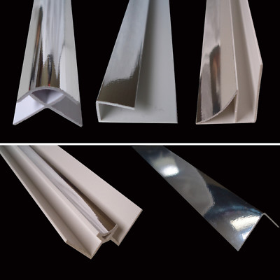 Chrome 10mm PVC Cladding Trims Kitchen Bathroom Ceiling Waterproof 2.4m ...