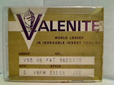 VALENITE VN5 GRADE CARBIDE INSERTS 5 PIECES VNFM 332ER JD2 | eBay