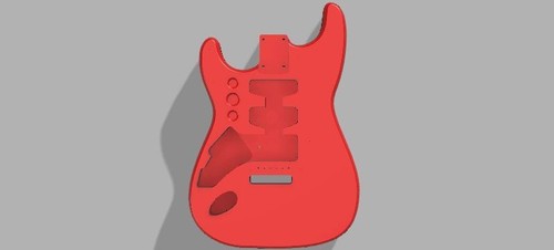3D Printed Fender Stratocaster Guitar Body, Custom Design, Standard ...