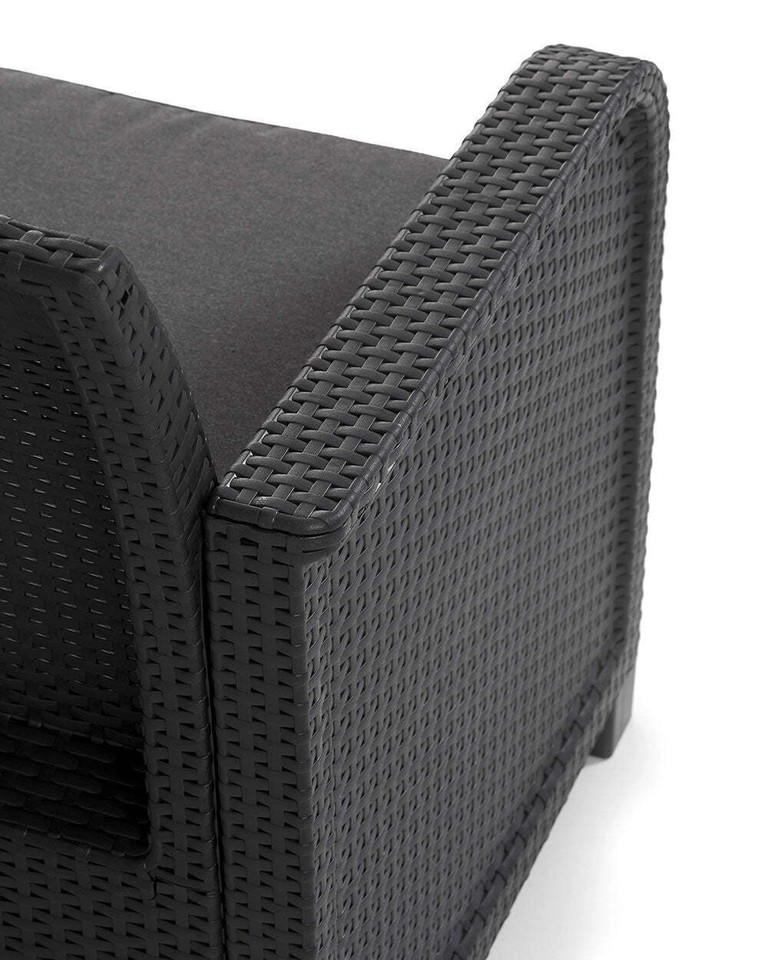 Keter Rattan Garden Furniture Set Bistro Chairs Table Patio Balcony Set ...