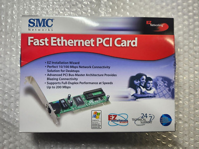 NEW SMC Networks EZ Card 10/100 Mbps Fast Ethernet PCI Cards SMC1244TX ...