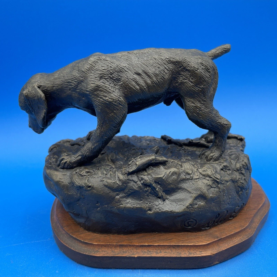 GENUINE BRONZE WEIMARANER or GERMAN SHORTHAIR POINTER DOG FIGURINE ...