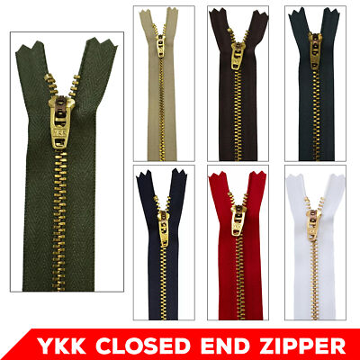 Heavy Duty Zips Closed End YKK Metal Gold Teeth Zip for Jackets Jeans ...