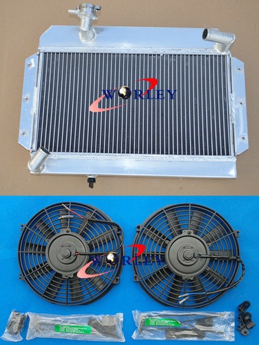 56mm Aluminum Radiator +Fan for ROVER MG MGA 1500 / 1600 /1622 DE-LUXE ...