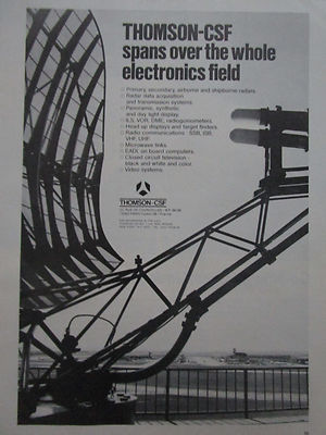 9/1973 PUB THOMSON-CSF AVIATION EQUIPMENT RADAR RADIO VHF UHF ILS ...