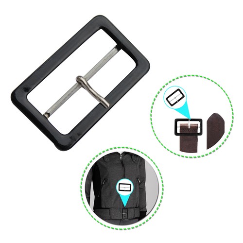 50MM RECTANGLE BLACK COATED PLASTIC BUCKLE FOR DIY CRAFTS JEANS CASUAL ...
