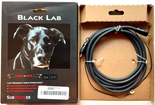 AudioQuest Black Lab Sub Woofer Cable w/Ground Wire - 2.0 Meter - New ...