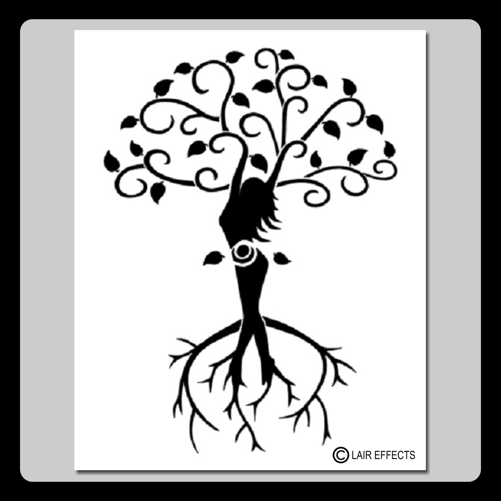 8 X 10 STENCIL Tree of Life Wiccan Spiral Goddess Branches/Roots/Leaves ...