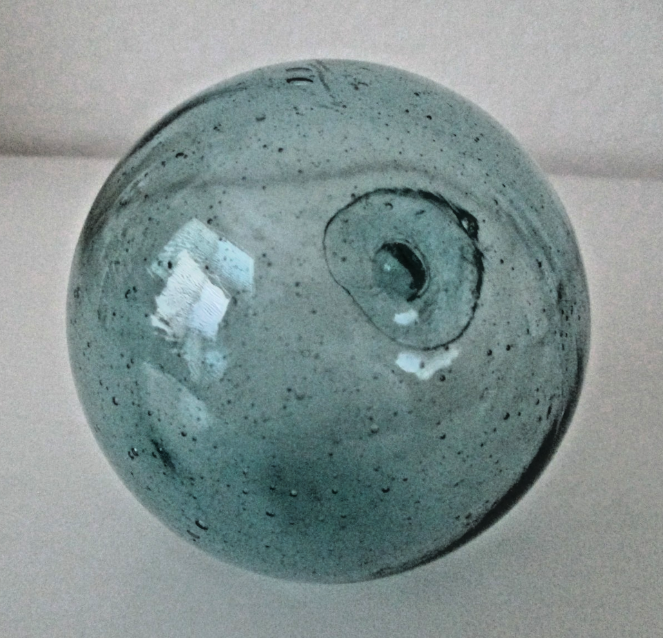 VTG Clear 3" Japanese Hand-Blown Aqua Glass Fishing Net Float Ball ...