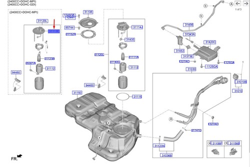 Plaque de carburant/support HYUNDAI SANTA FÉ MK4 31113C5000 NEUF ...