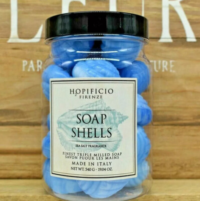 HOPIFICIO Firenze Triple Milled Aqua Blue Colored Soap Shells Sea Salt ...