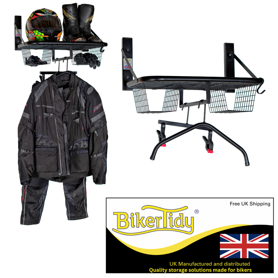 BikerTidy Motorcycle Motorbike Clothing jacket helmet storage rack ...