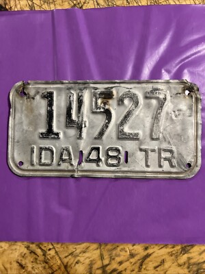 LICENSE PLATE Idaho trailer 1948 had one to get 14527 | eBay