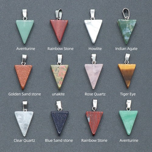 500pcs Natural Stone Mixed Triangle Shape Pendants Wholesale for ...