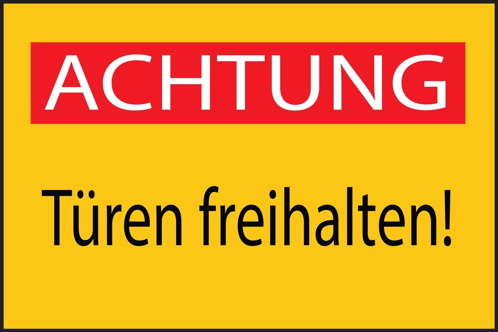Achtung Türen freihalten Aufkleber 60x40cm Sticker Hinweis Warnung ...