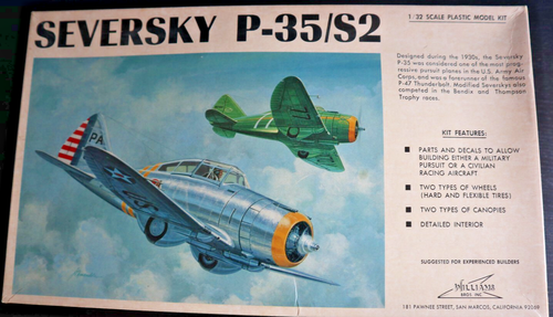Williams Bros Inc Seversky P-35/S2 1/32 Scale model kit | eBay UK