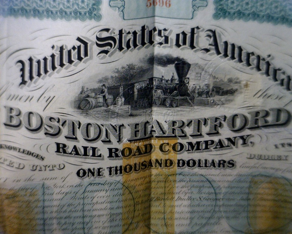 1867 CONFEDERATE Civil War Era Boston Hartford/Erie RAILROAD Note CU 1c ...