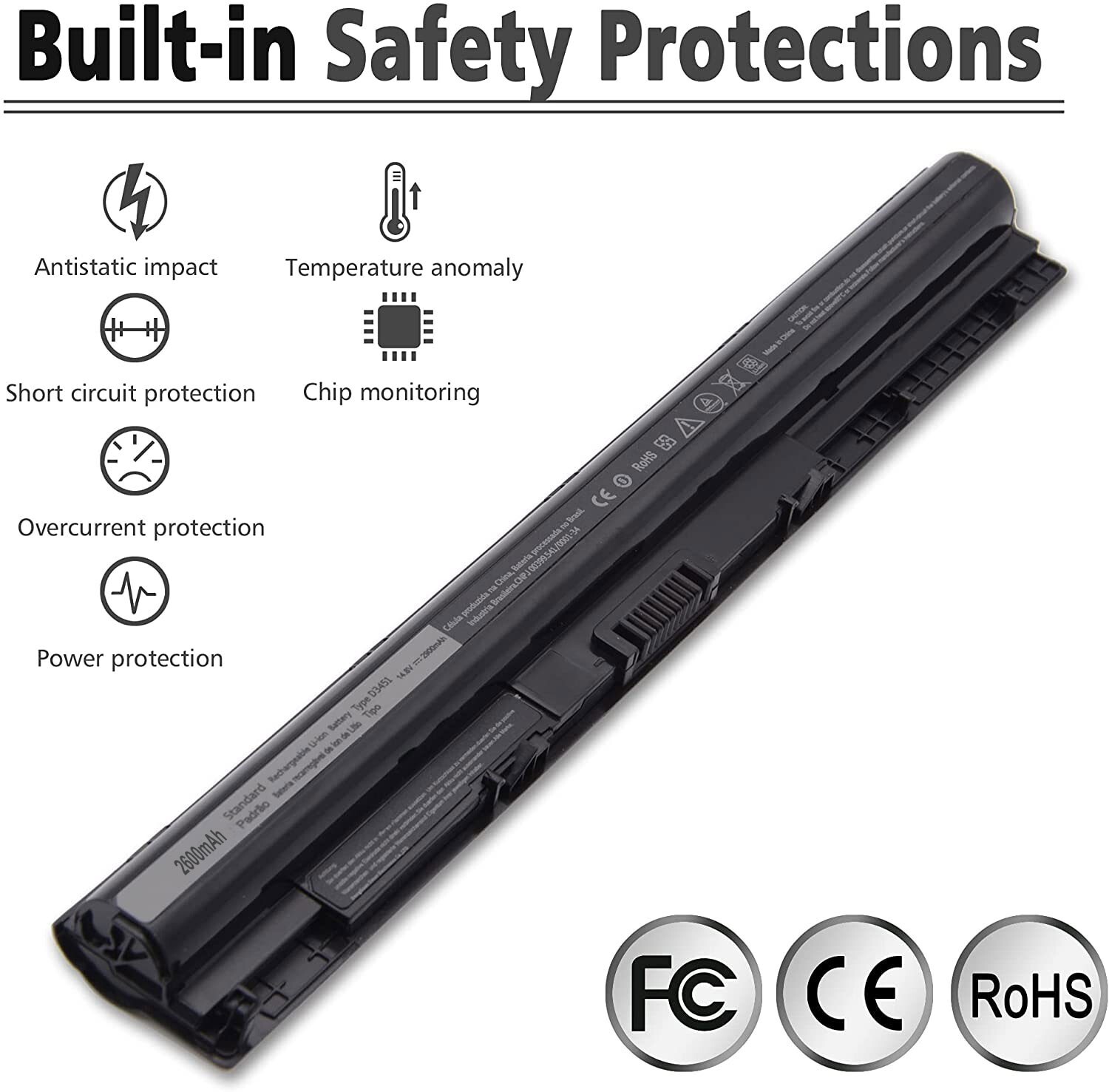 M5Y1K Battery For DELL INSPIRON 15 3551 3552 3558 3567 5551 5555 5558 ...