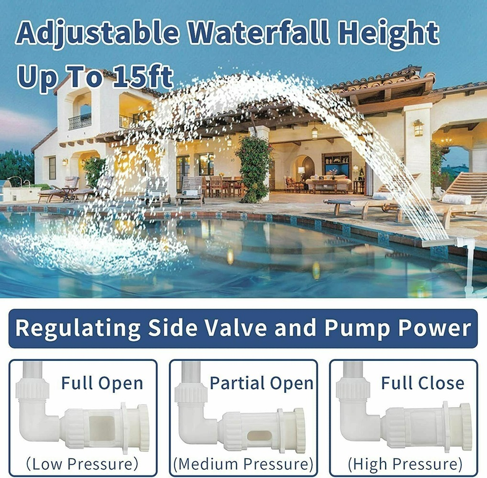 For Intex Pool Waterfall Fountain Spray In/Above Ground with 360 ...