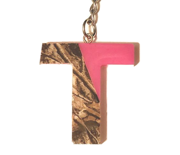 Keychain Letter T (Hot Pink) Camo | eBay