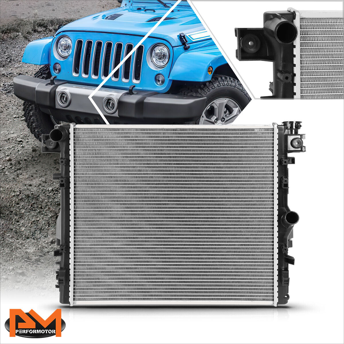 For 07-18 Jeep Wrangler JK 3.6/3.8L OE Style Aluminum Cooling Radiator ...