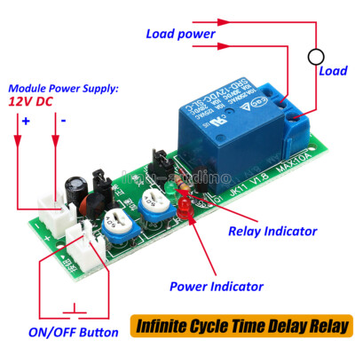 DC 12V Infinite Cycle Delay Timer Timing Switch 60min Relay ON OFF Loop ...