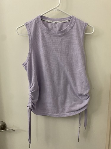 Calvin Klein Women’s Performance Active Ruched Sides Tank Top Purple M ...