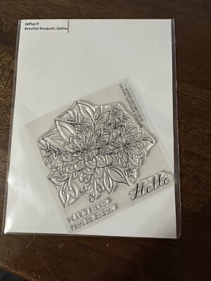 WPlus9 Stamp set, Beautiful Bouquets Dahlias | eBay