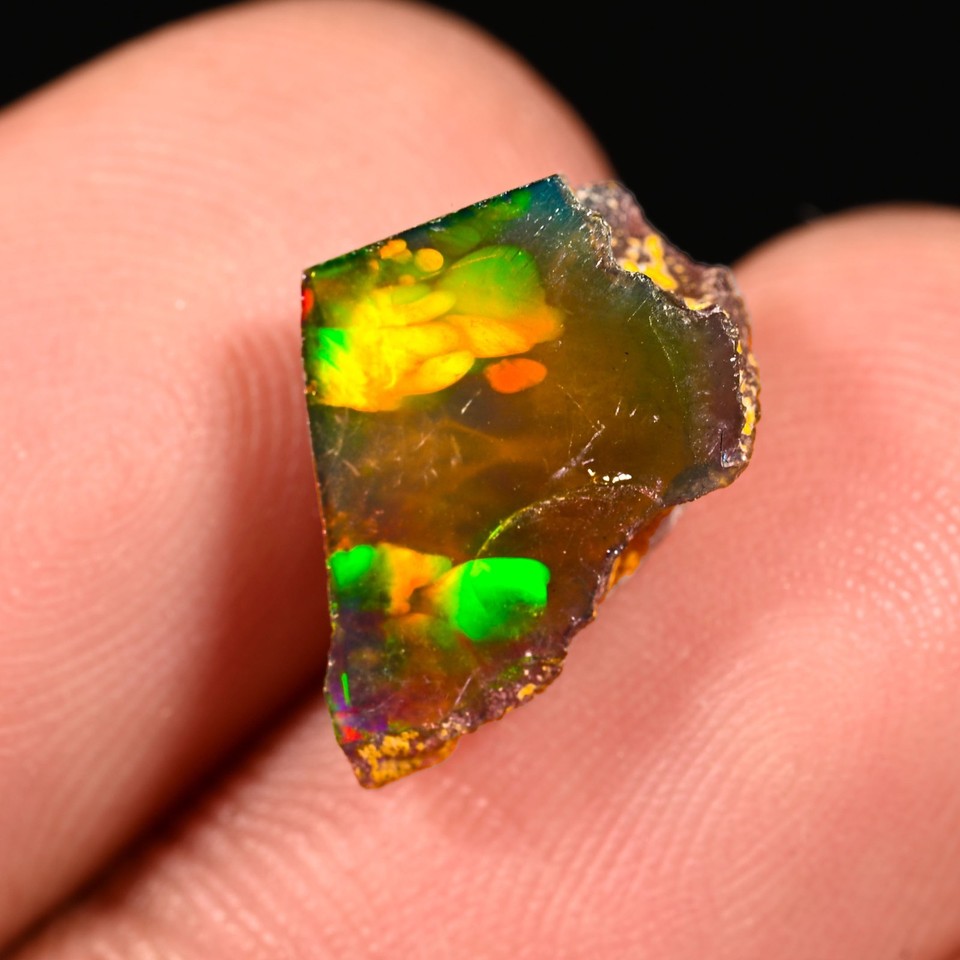 Opal, Ethiopian fire opal gemstone raw, natural black opal rough 4 Ct ...