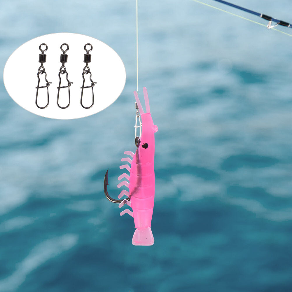 T0055 60PCS Soft Plastic Lures Shrimp Bait Set Kit With Hook Connector ...