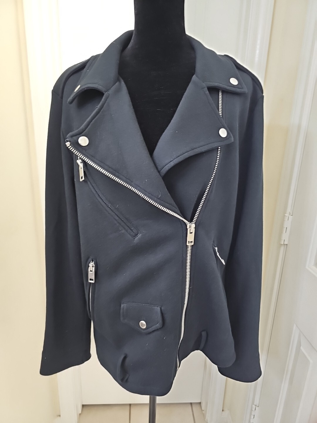 Black Diesel Y2K Cotton Motorcycle Zip Jacket - M Mis… - Gem