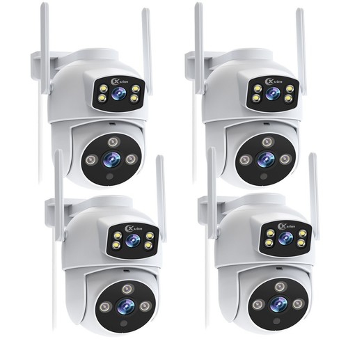 4Pack 8MP WiFi Cameras Wireless Security Camera System 360° Auto Track ...