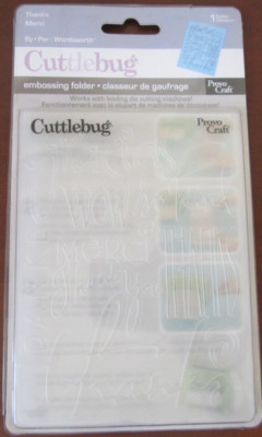 Cuttlebug Provo Craft 3D Embossing Folders THANKS 37-1134 Merci Gracias ...